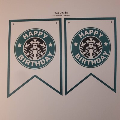 Starbucks Banner, Starbucks Birthday Banner, Starbucks Party Theme ...