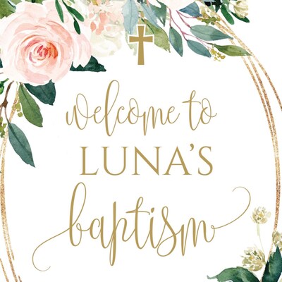 Baptism Welcome Sign, Personalized Baptism Print, Custom Baptism Sign ...