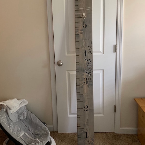 Height Chart Ruler - Wooden Height Chart - Growth Chart Ruler - Kids ...
