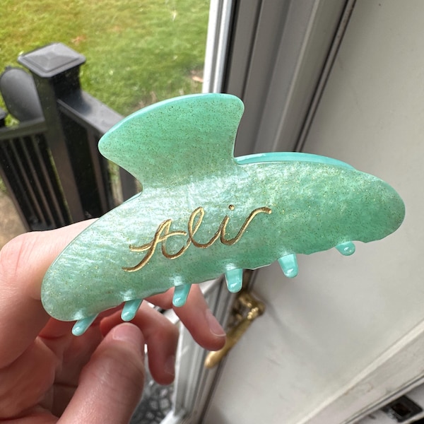 Medium Personalized Hand Engraved Hair Clip - Etsy