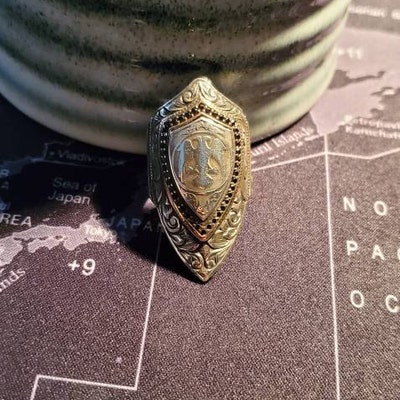 Archer Thumb Carved Silver Ring , Turkish Flag Motif Silver Thumb Ring ...