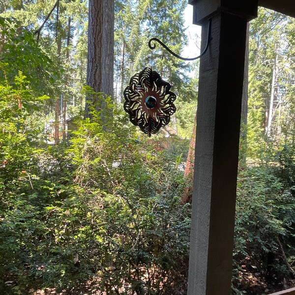 Kinetic Spiral Crystal Ball Wind Spinner, Crystal Glass Orb Pendant ...