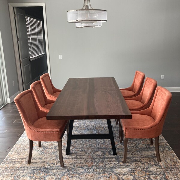 Farmhouse Dining Table, Custom Amish Made Kitchen Table, A Frame Solid ...