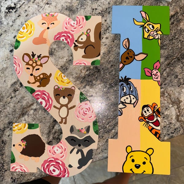 Custom Painted Letters, Hand Painted Letters, Gift for Kids, Kid Room ...