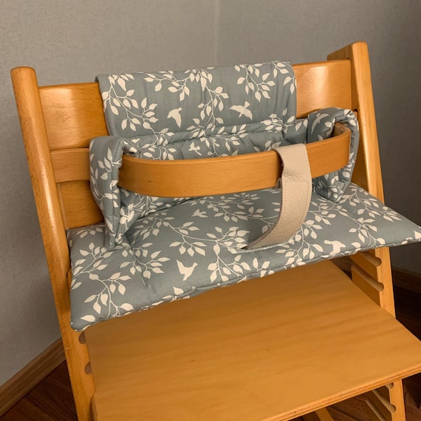 WIPEABLE IKEA ANTILOP High Chair Cushion With Storage Pocket & Wooden ...