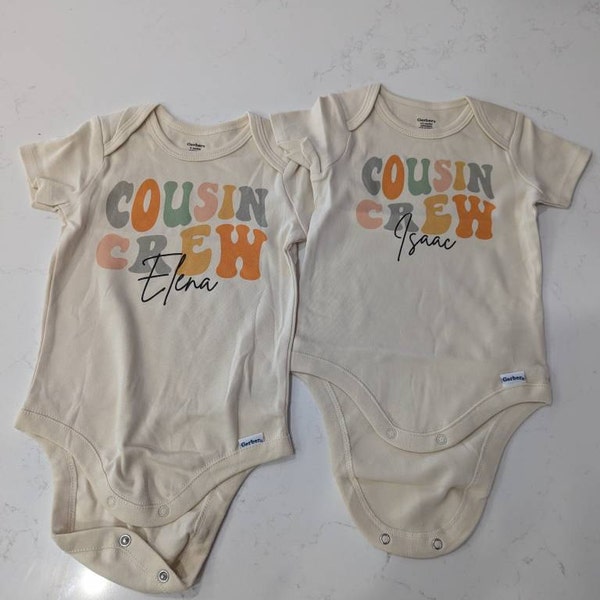 Personalized Groovy Cousin Crew Kids Shirt Retro Custom Matching Cousins Shirts Cousin Trip Boho ...