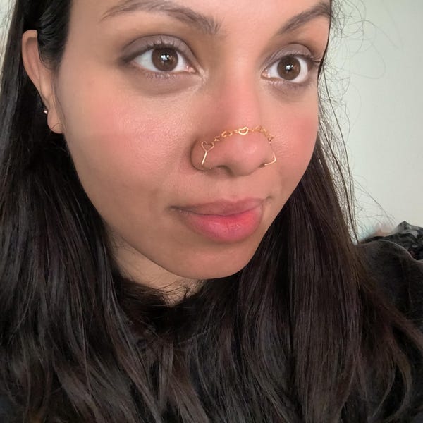 FAKE Nose Chain, Silver Nose Chain, Nose Chain, Nostril Chain, Nose ...