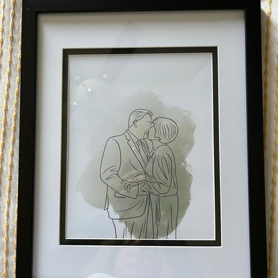 Custom Line Drawing First Anniversary Gift Portrait From - Etsy