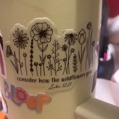 Sea Turtle With Flowers Clear Vinyl Sticker Ocean Stickers Surf Sticker ...