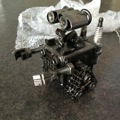 Recycled Metal Little Bot Sculpture by Kreatworks / Recycle Metal ...