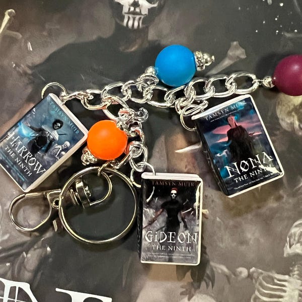 Custom Multi-book Keychain | Handmade Mini Book Charms With Beads ...