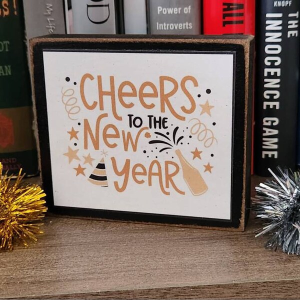 New Years Decor, Happy New Year’s Day, New Year Tiered Tray Decor, Mini ...