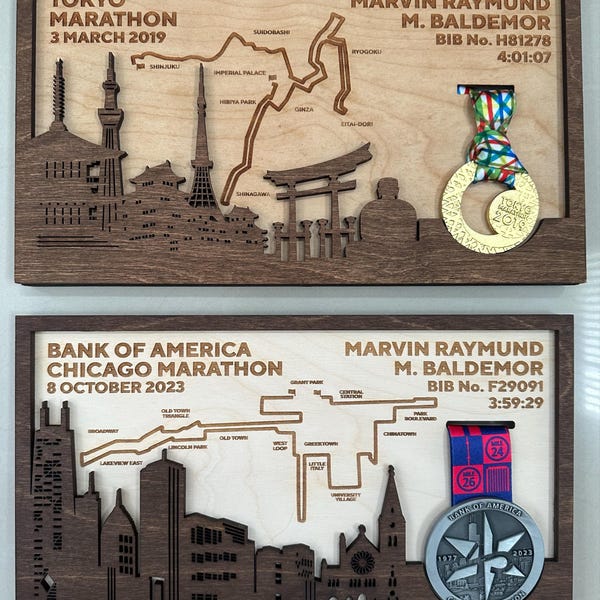 Detroit Marathon Finisher Medal Holder With Full Personalization ...