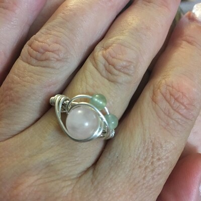 SALE Heart Soothing Ring Rose Quartz, Gr Aventurine, Heart Healing ...
