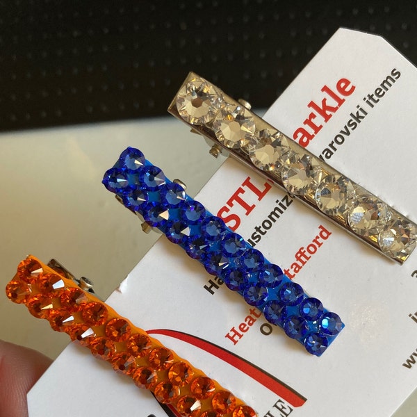 Swarovski Crystal Bling Alligator Hair Barrette Clips. Choose Your ...