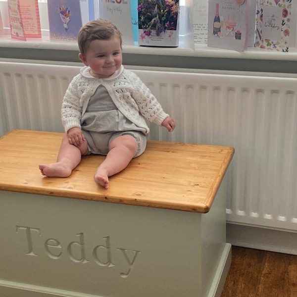 Handmade, Personalised Solid Wood Toy Box With Soft Closing Lid - Etsy UK