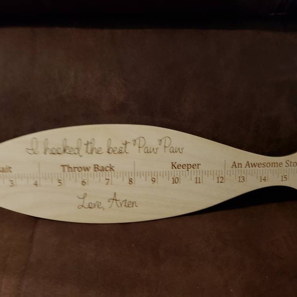 Personalized Wooden Fish Ruler; Father's Day Gift, Gift for Dad, Funny ...