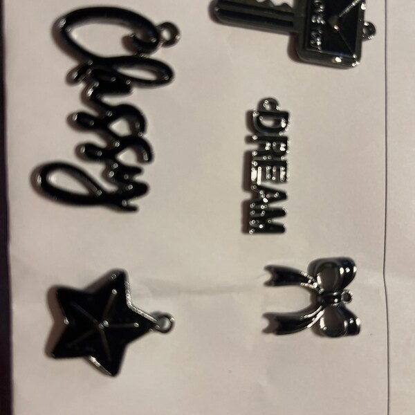 Black on Black Charms, Solid Color Charms, Wholesale Charms, Charm ...