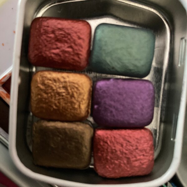 Handmade Metallic Watercolor Paint Pans in Shamrock - Etsy