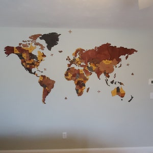 Wood Map Wooden World Map with Background Large Wall Art World | Etsy