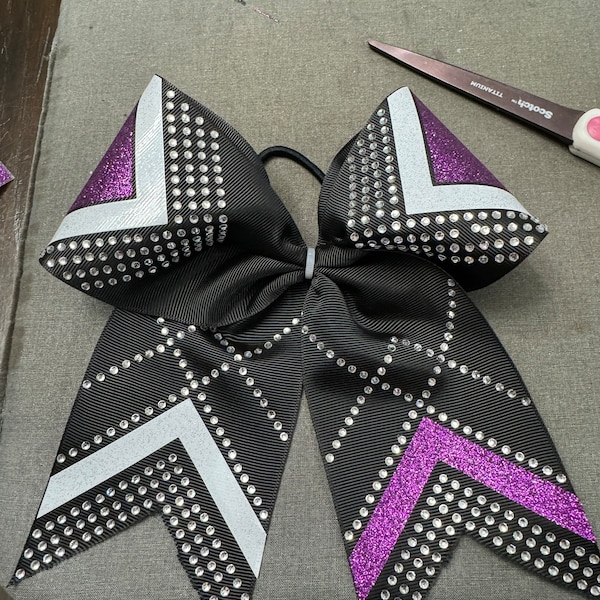 10 Cheer Bow Rhinestone Template With HTV, V Tail, 3 Inch Rhinestone ...