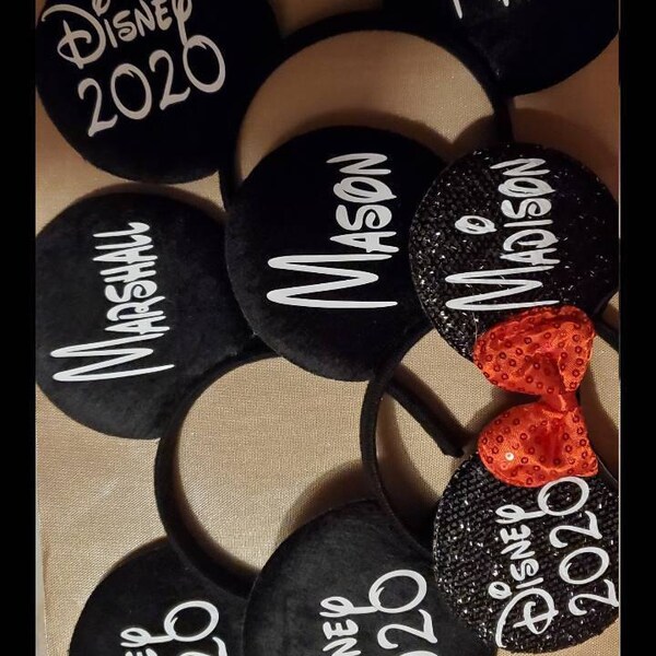 Personalized Minnie or Mickey Ears headband, Summit Bow, Cheer Bow, All ...