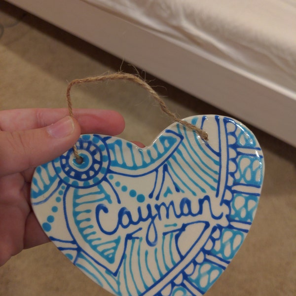 Small Handled Tray Palm Tree Pattern - Etsy