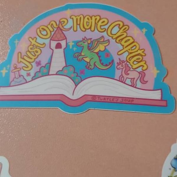 Just One More Chapter, Book Lover Sticker, Reading Sticker, Sticker for ...
