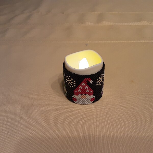 GNOMES: Peyote Stitch Beaded Tea Light Cover Pattern by Bead With Bugs ...