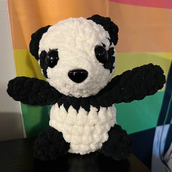 Pocket Panda Crochet Pattern · Amigurumi PDF Tutorial Baby Stuffed Animal Keychain Charm Easy ...