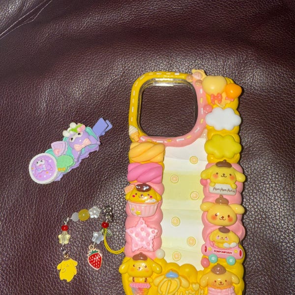 Kawaii Cute Decoden Phone Cases for All Models, Pink and Black Handmade ...