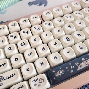 Happy Kitten Keycap Set, MOA Profile, Cute Art, PBT, Cherry MX Stem ...