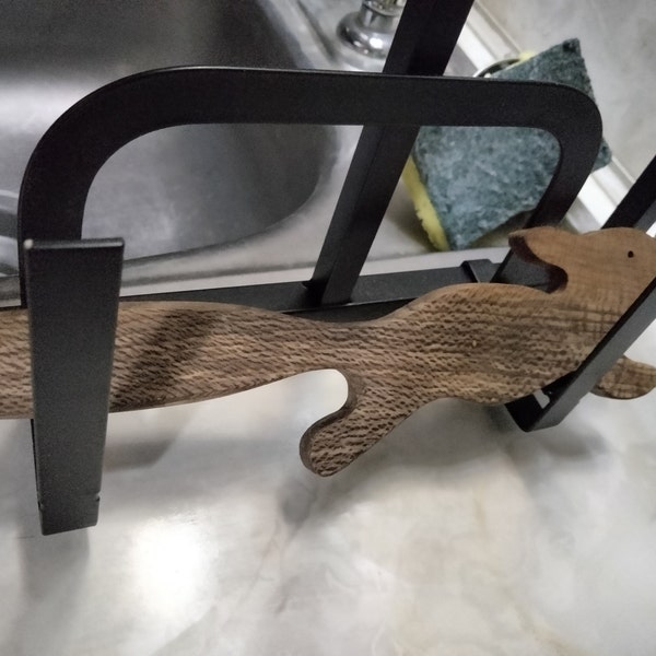 Wooden Squirrel Oven Rack Push Pull Stick, Handcrafted Kitchen Tool ...