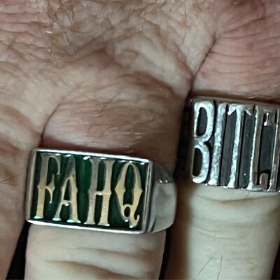 Customized 5 Letters Monogram Ring Name Ring Personalized Initials Gift ...