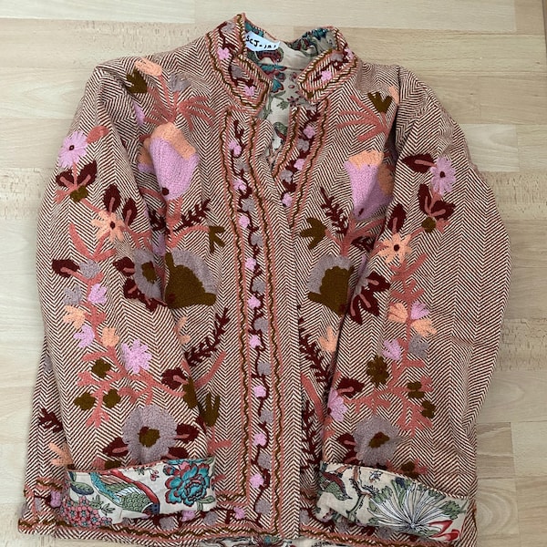 Women Cotton TNT Uzbek Embroidery Jacket, Handmade Cotton Jacket ...