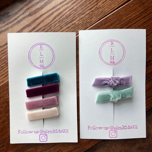 Small Velvet Fully Lined Barrettes, Baby Barrettes, Toddler Barrette ...
