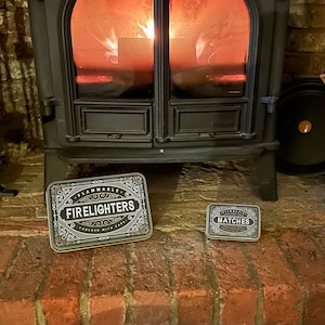 Firelighter Box Metal Tin Storage Holder Fire Lighters Matches Camp ...