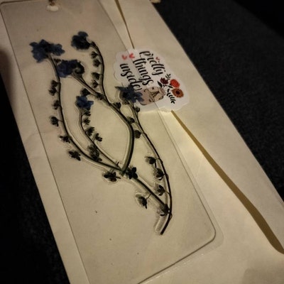 Forget Me Not Bookmark Real Dried Flowers Gift for Reader Bookmark for ...