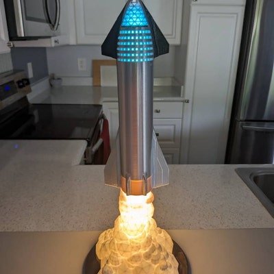 Retro Futuristic Rocket Space Ship / Spaceship LED Lamp Free - Etsy
