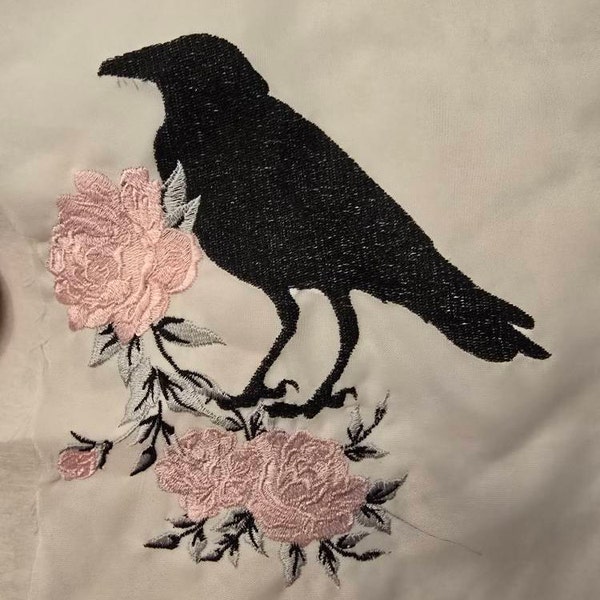 Raven Embroidery Design. Raven Design. Mini Raven. Crow Embroidery ...