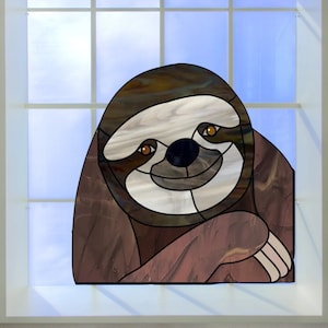 Sloth Stained Glass Pattern, Digital Pattern to Download, Stained Glass ...