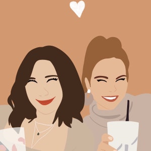 Friends illustration Digital Friends personalized drawing | Etsy