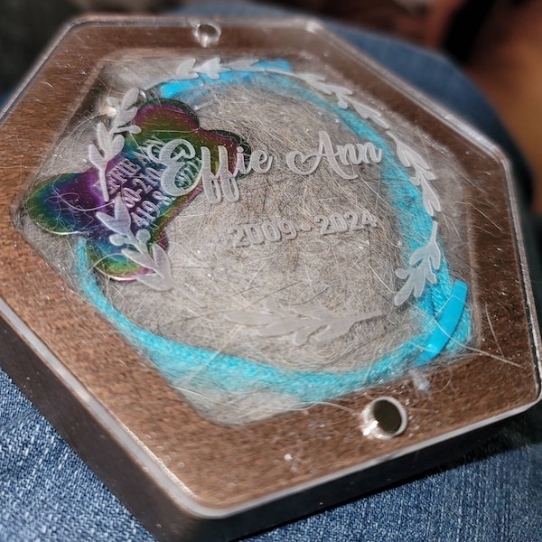 Wooden Pet Hair Memorial Box, Personalised Pet Fur Keepsake, Dog Hair ...