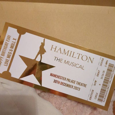 Personalised Ticket, Foil Concert Ticket, Tickets Gift, Golden Ticket ...
