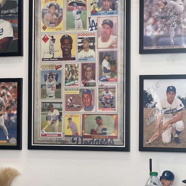 Los Angeles Dodgers Vintage Baseball Card Collage Print 11 by 17 or 15 ...