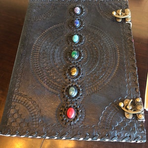 Extra Large Leather Journal Spell Book Chakra Journal Seven - Etsy