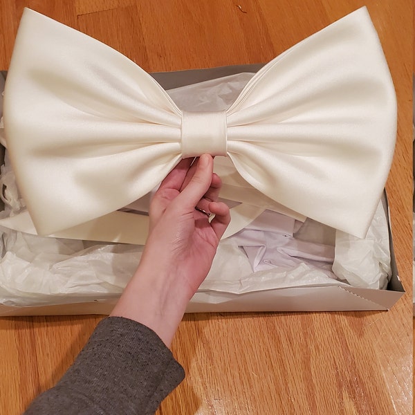 Ivory Satin Detachable Train, Bridal Train With Big Bow, Train With ...