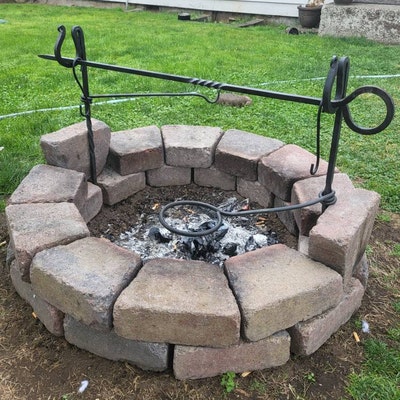Hand Forged Campfire Cookset With Adjustable Swing Arms heavy Duty and ...