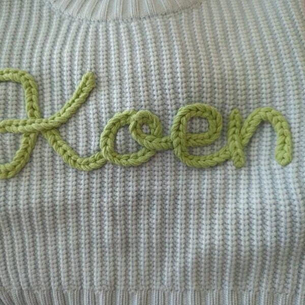 Personalized Hand Embroidered Name Baby Sweater, Monogrammed Kids ...