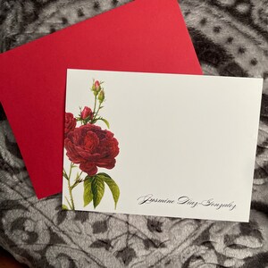 Personalized Flat Note Cards PURPLE VIOLETS Floral Stationery Botanical ...